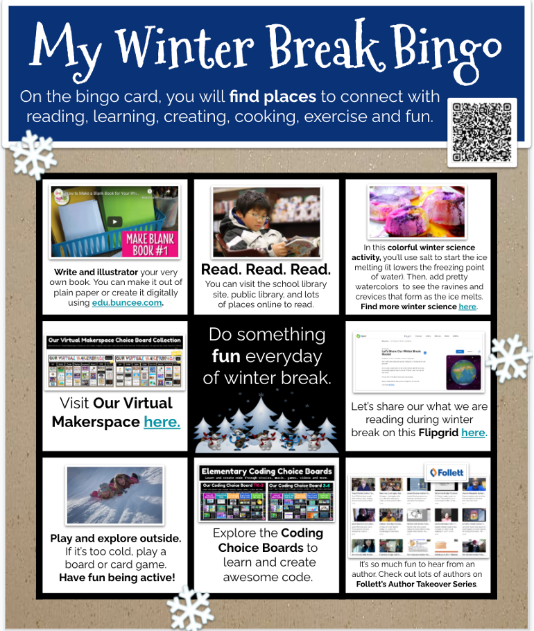 Winter Break Bingo – Digital and Paper Cards to Share!