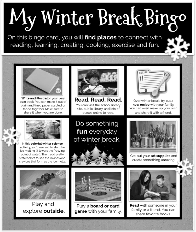 Winter Break Bingo – Digital and Paper Cards to Share!